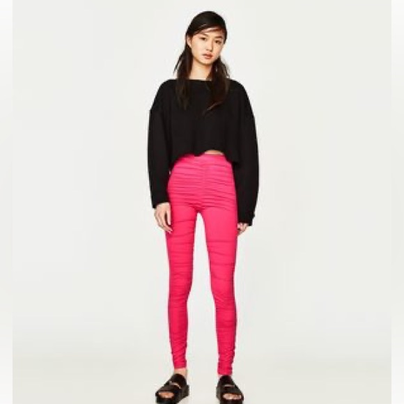 Zara | Pants & Jumpsuits | Zara Ruched Leggings | Poshmark